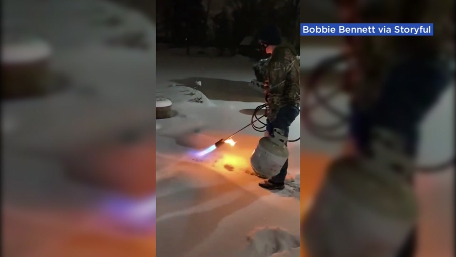 Video shows Missouri man blowtorching snow to clear path during winter ...