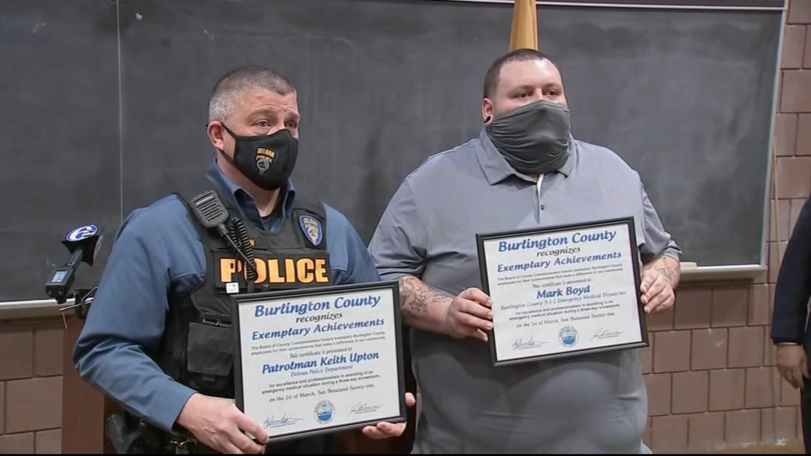 Delran, New Jersey officer, dispatcher honored for helping mother who ...