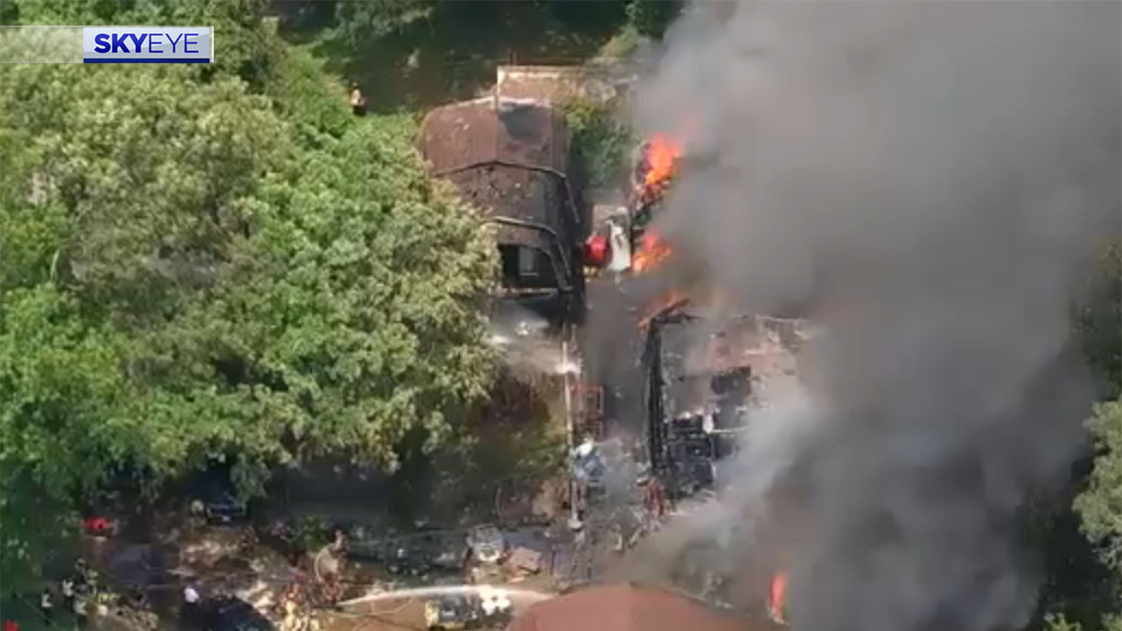 Person burned when 4 structures catch fire in Montgomery Co. - ABC13 ...