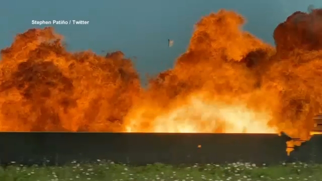 Car explosion along Texas Highway 114 caught on video - ABC13 Houston