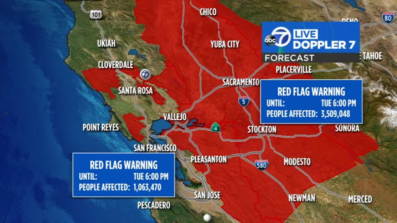 Red Flag Warning continues with high fire danger in Bay Area through ...