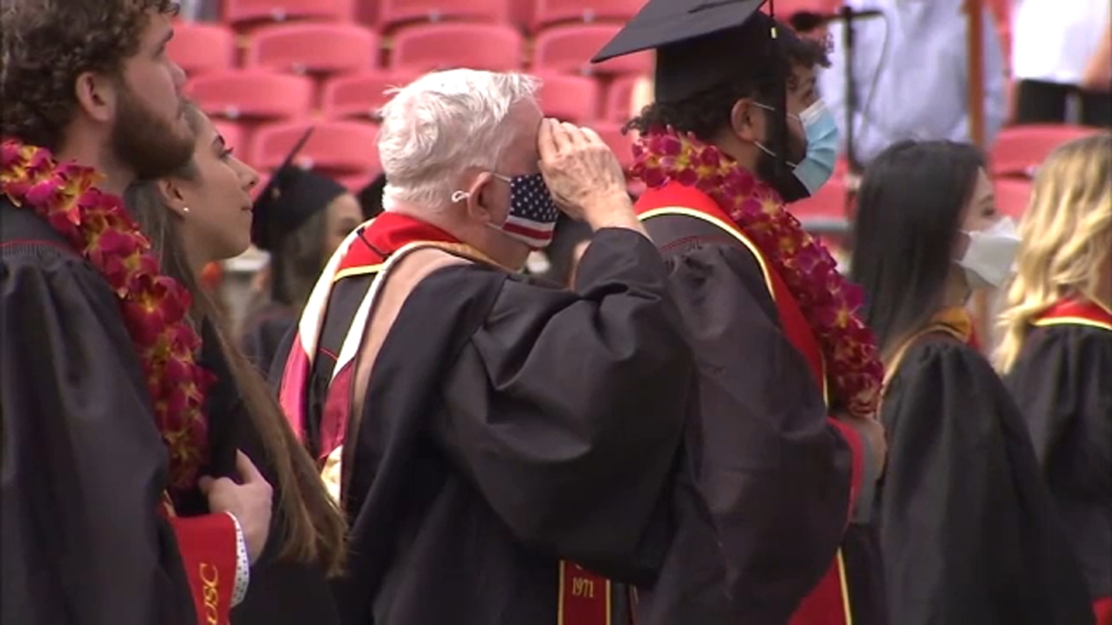 Retired Air Force lieutenant colonel walks in University of Southern ...