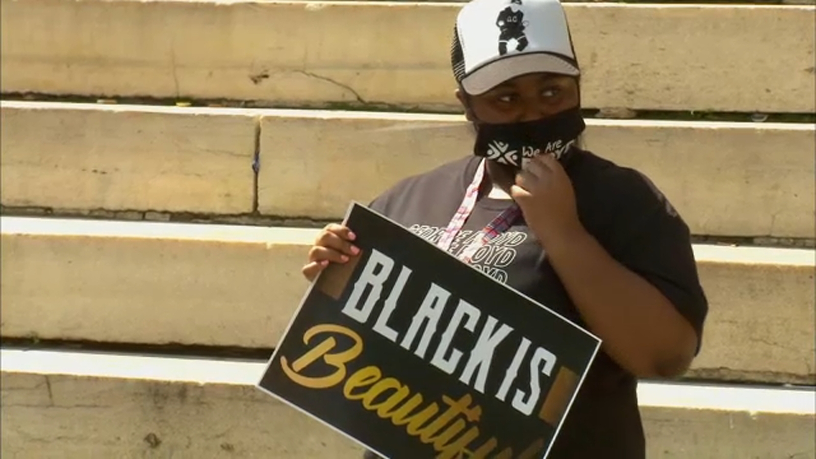 Remembering George Floyd: Rally held in New York City to mark 1 year ...