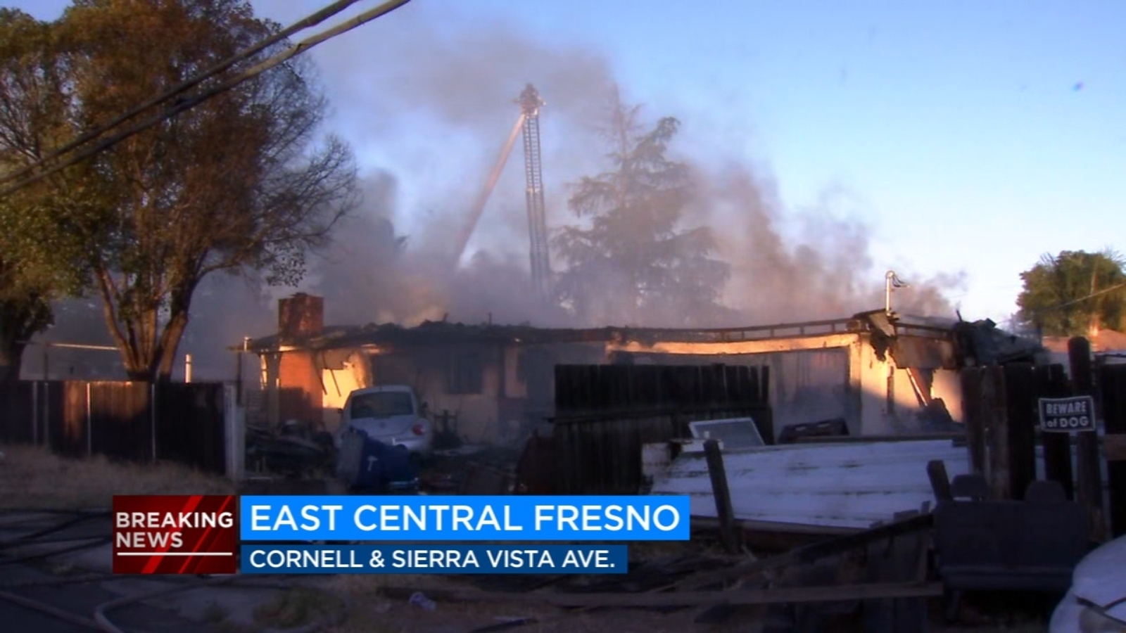 Firefighters battle house fire in east central Fresno - ABC30 Fresno