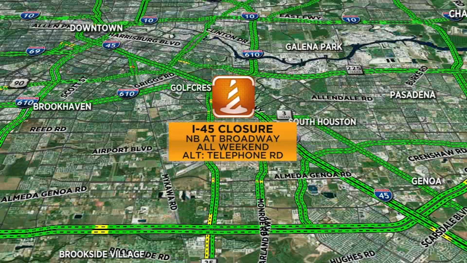 Houston traffic: I-45 Gulf Freeway, 610 West Loop and I-69 Southwest ...