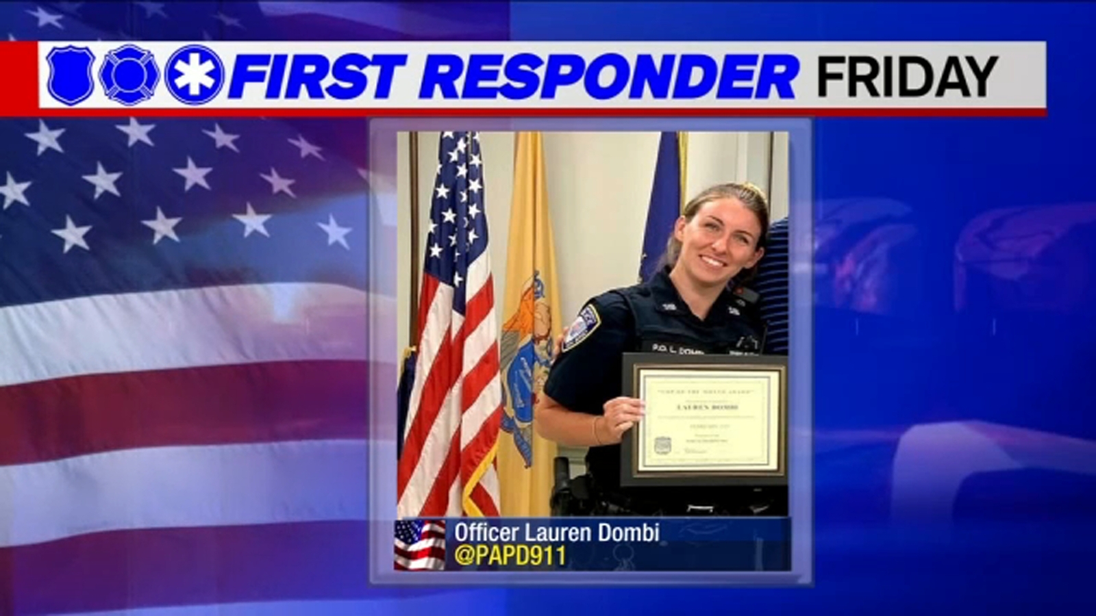 First Responder Friday honors PAPD Officer Lauren Dombi - ABC7 New York