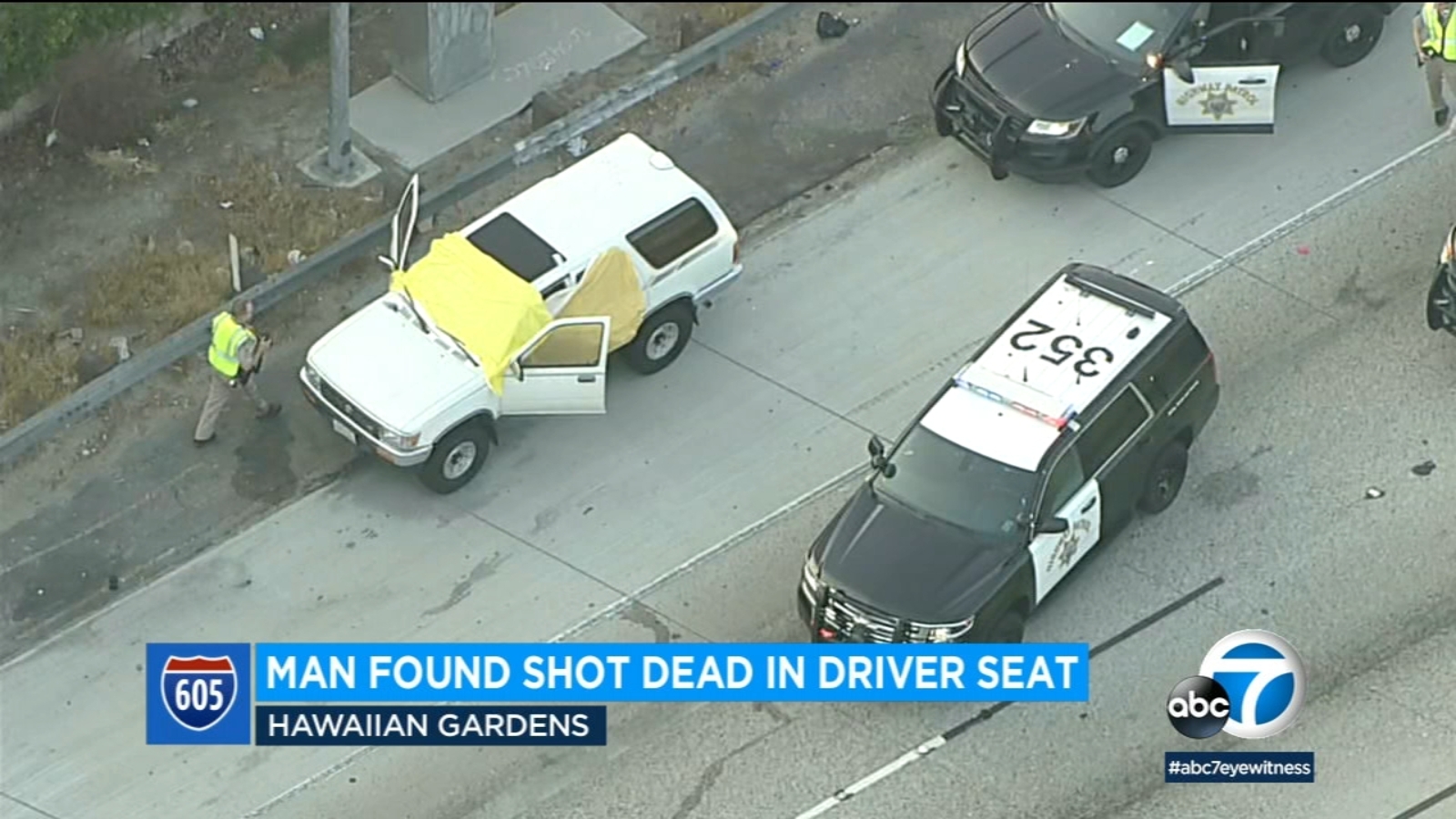 605 Freeway: Body found in vehicle left on side of thoroughfare in ...