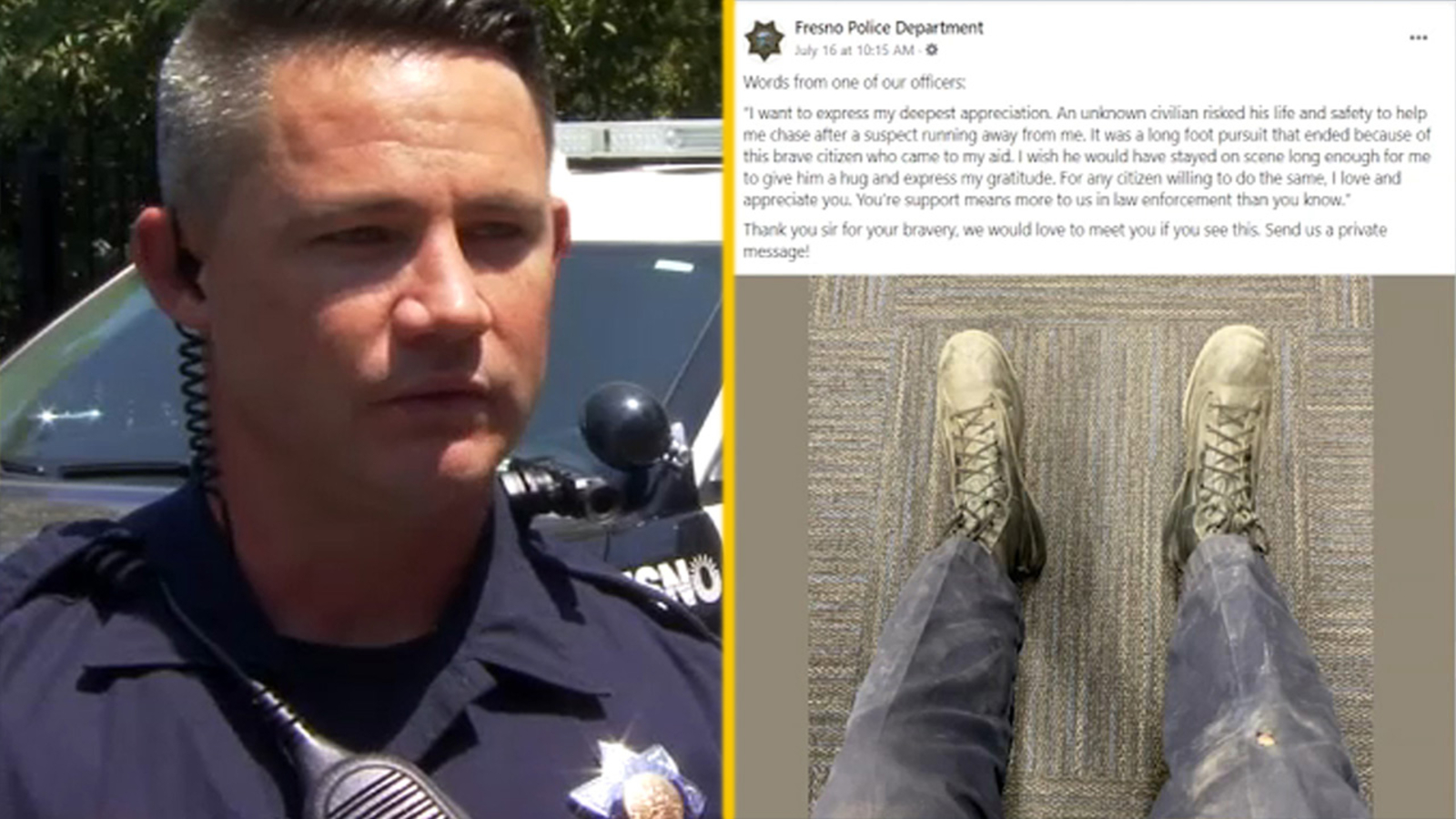 Good Samaritan helps Fresno officer stop suspect during foot chase ... Good Samaritan helps Fresno officer stop suspect during foot chase ...