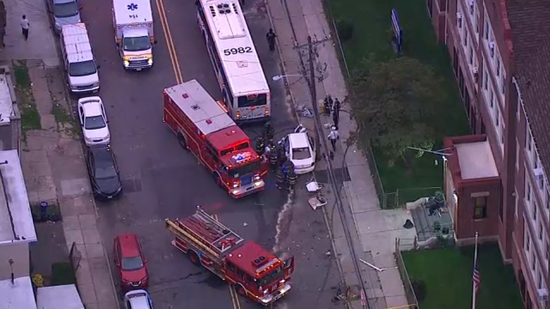 1 dead, 8 hurt after car, NJ Transit bus crash head-on in Newark - ABC7 ...