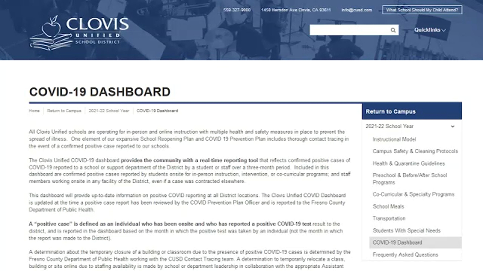 Clovis Unified COVID-19 Dashboard now available for parents - ABC30 Fresno