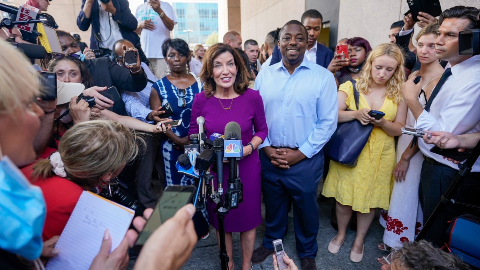 New York Governor Kathy Hochul announces State Senator Brian Benjamin ...