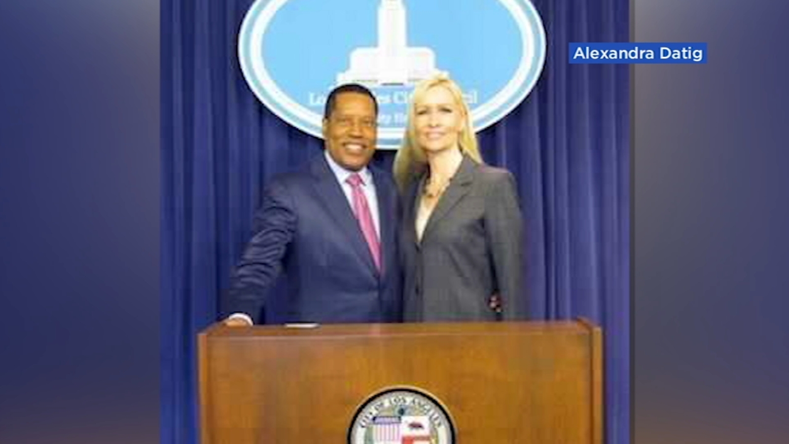 Larry Elder's ex-fiancée Alexandra Datig files report with LAPD over ...