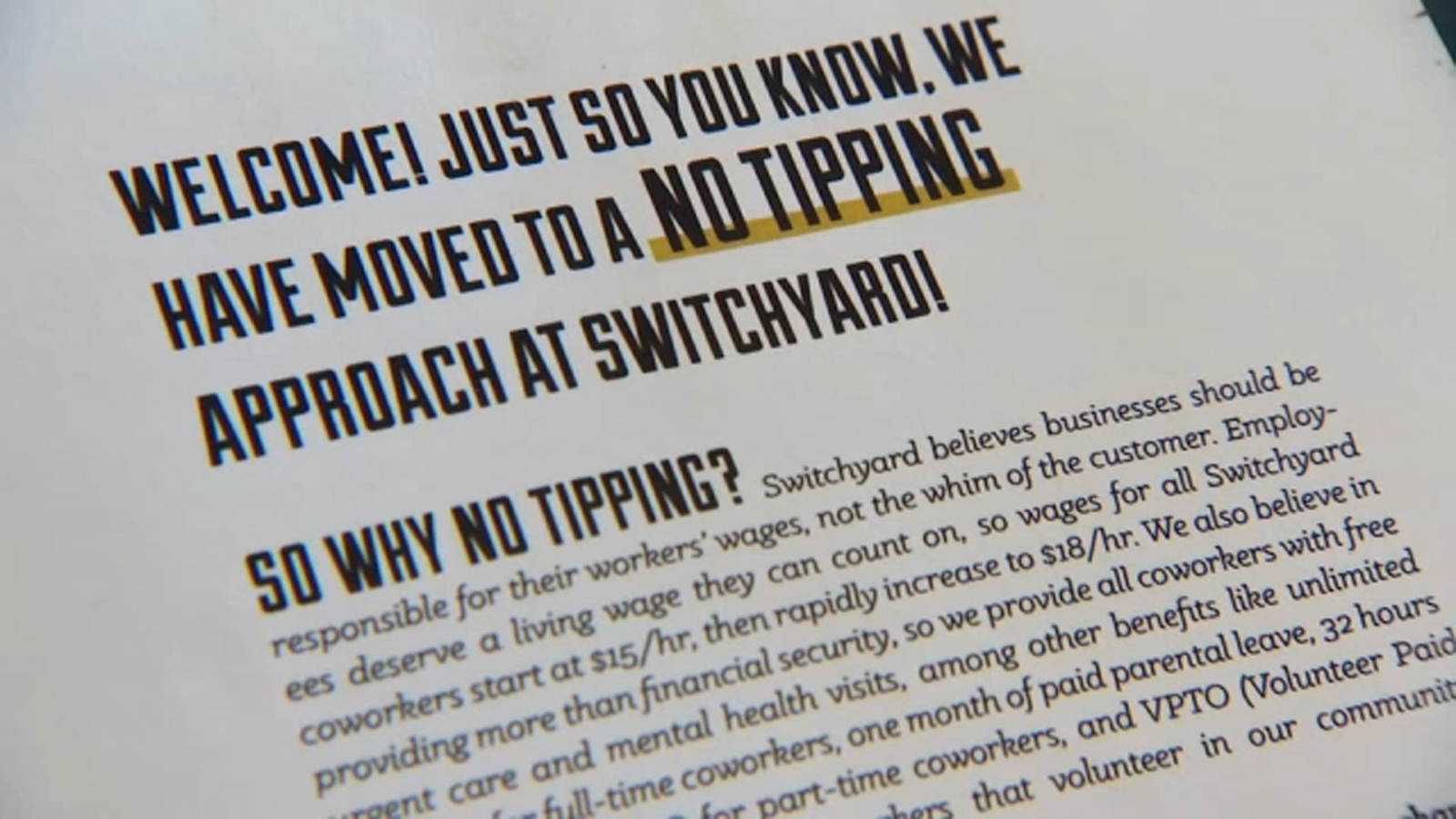 Indiana brewery, Switchyard Brewing Company, ends tipping policy ...