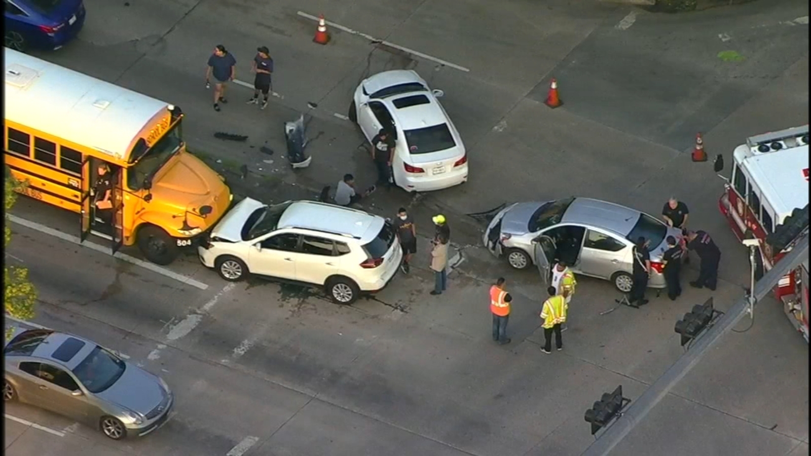 Houston traffic: Cy-Fair ISD school bus involved in wreck with 3 cars ...