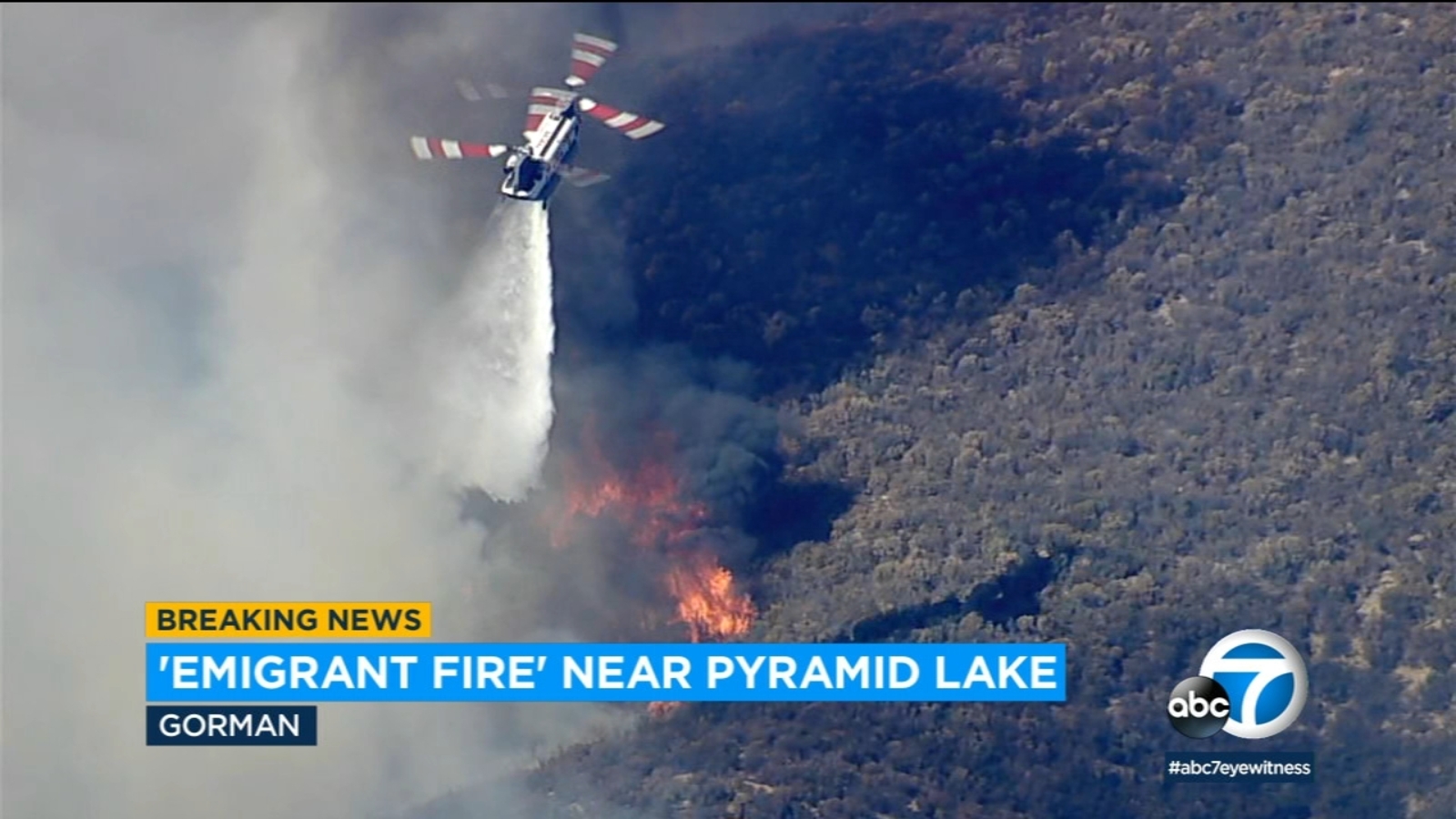 220-acre brush fire burns near Pyramid Lake, 5 Freeway - ABC7 Los Angeles