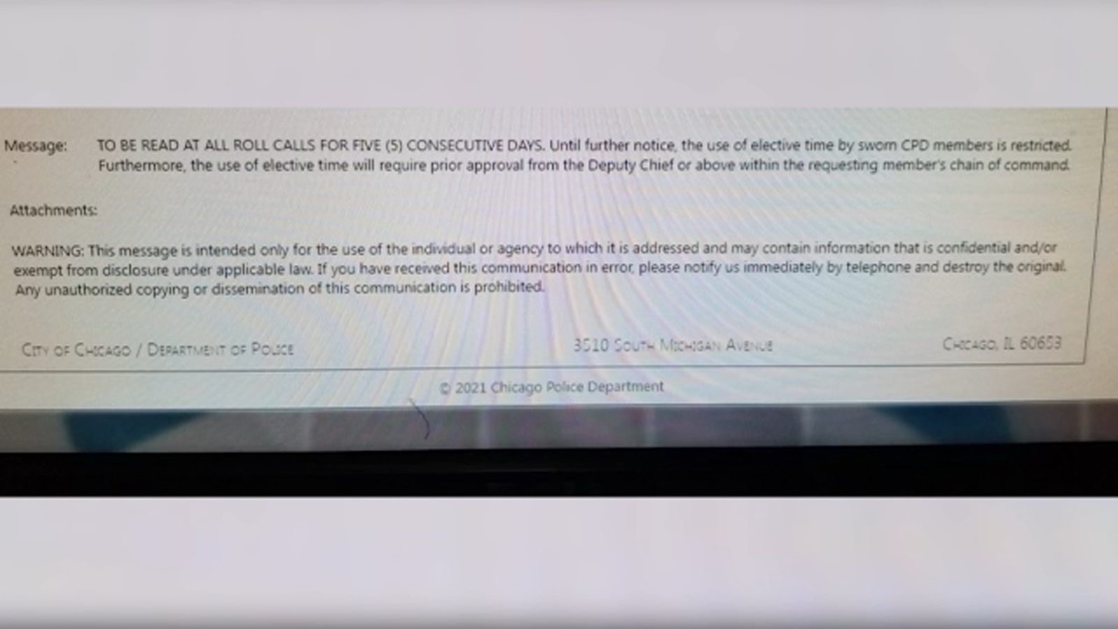 Chicago police vaccine mandate: CPD elective time 'restricted,' needs ...