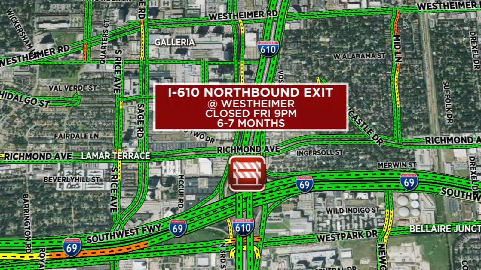 Houston traffic: West 610 Loop ramp closure at Westheimer begins in ...