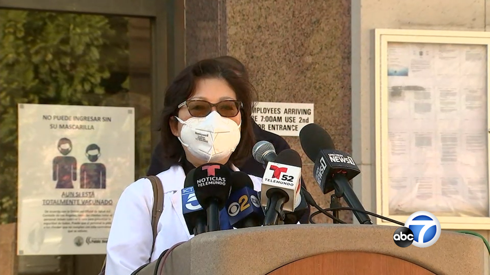 Downtown Los Angeles press conference by healthcare workers demands ...