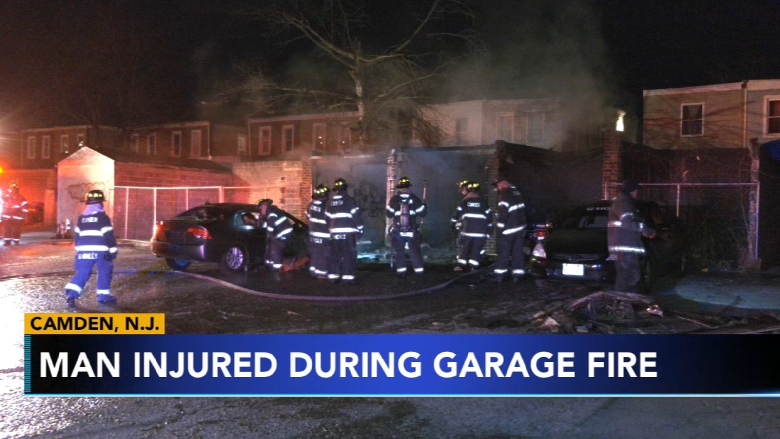 Camden, New Jersey fire badly damages three garages - 6abc Philadelphia