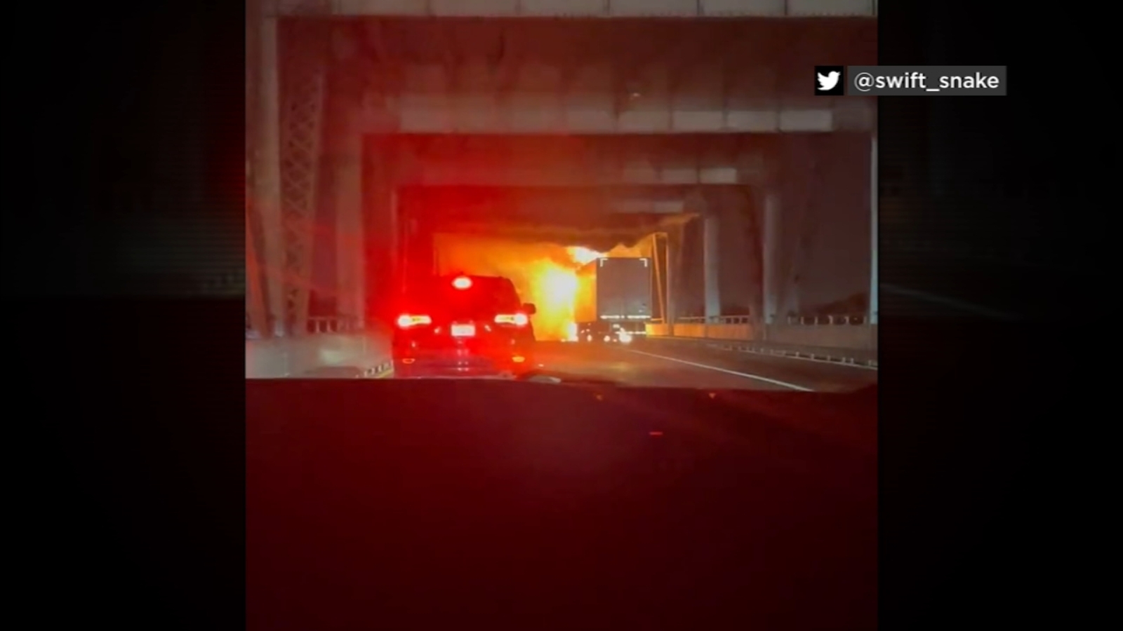 Richmond-San Rafael Bridge fire: Tense video shows driver stuck behind ...