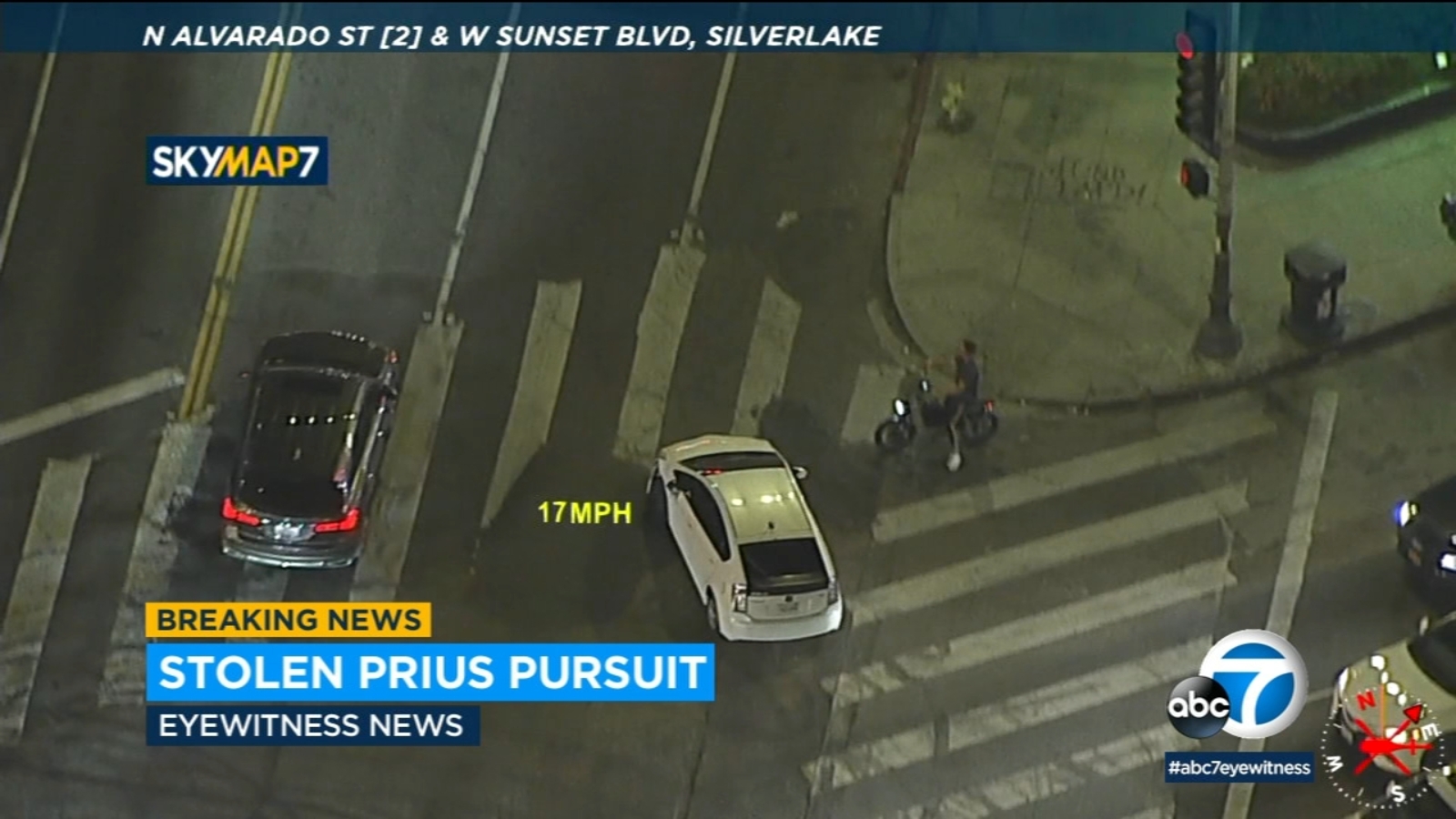 Chase of stolen Prius ends in Glendale after driver surrenders - Video - ABC7 Los Angeles
