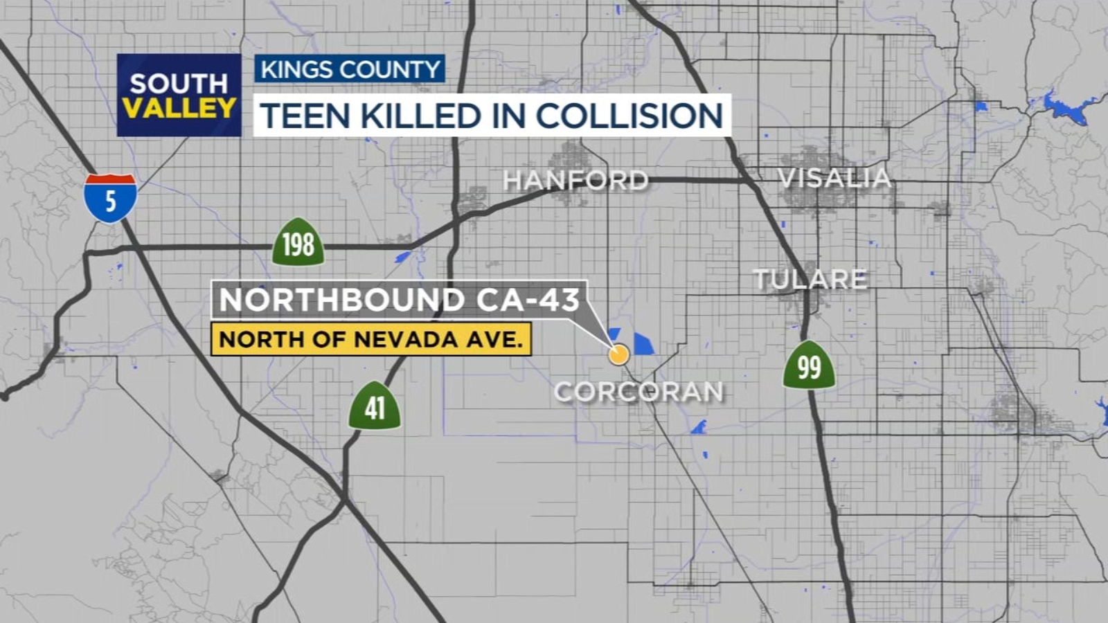 14-year-old boy killed in crash along Highway 43 in Kings County ...