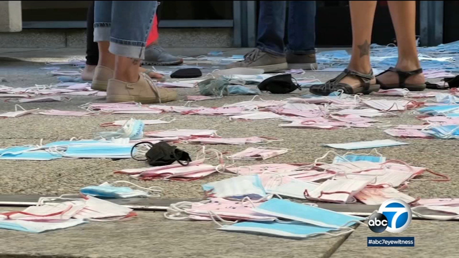 Los Angeles County protestors frustrated with indoor mask policy stage ...