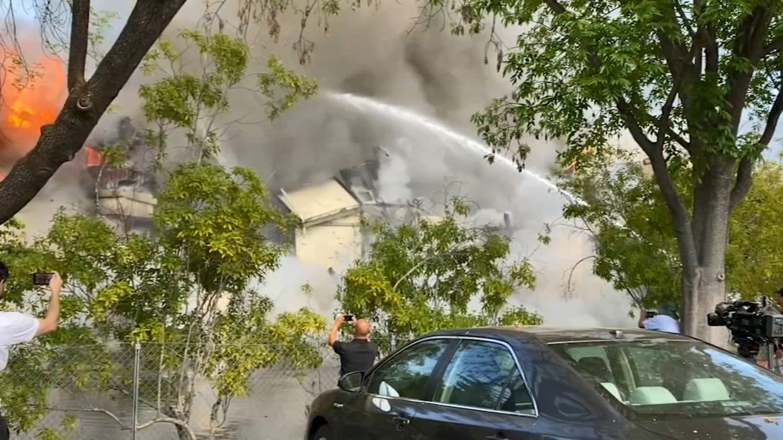 Campbell fire: Video shows roof collapse as flames engulf 50,000 square ...