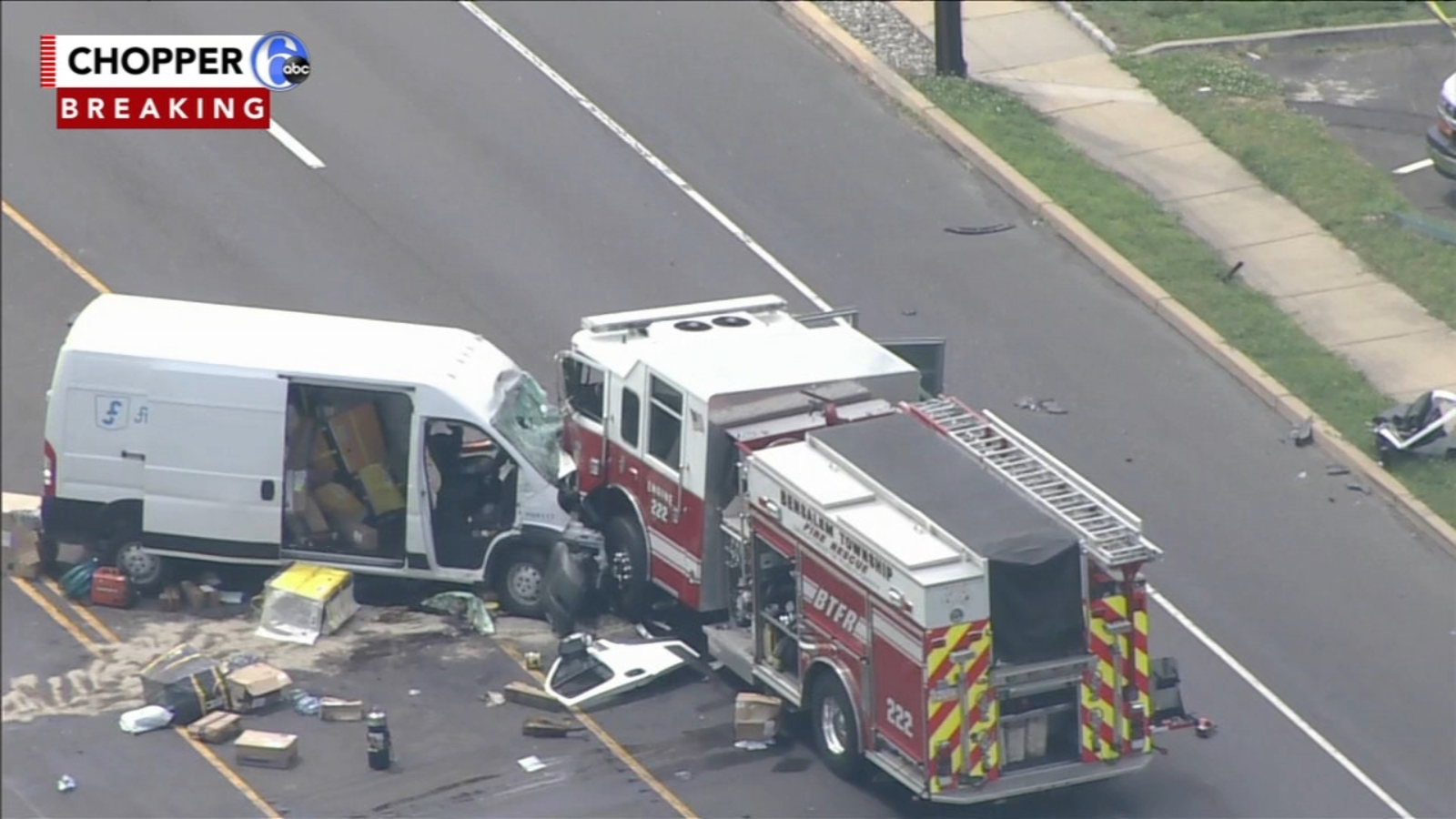 Bensalem firetruck, second vehicle involved in head-on crash in Bucks ...