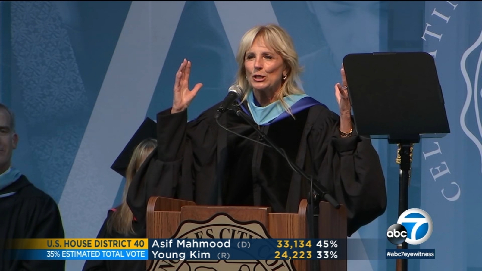 First Lady Jill Biden delivers keynote speech at Los Angeles City ...