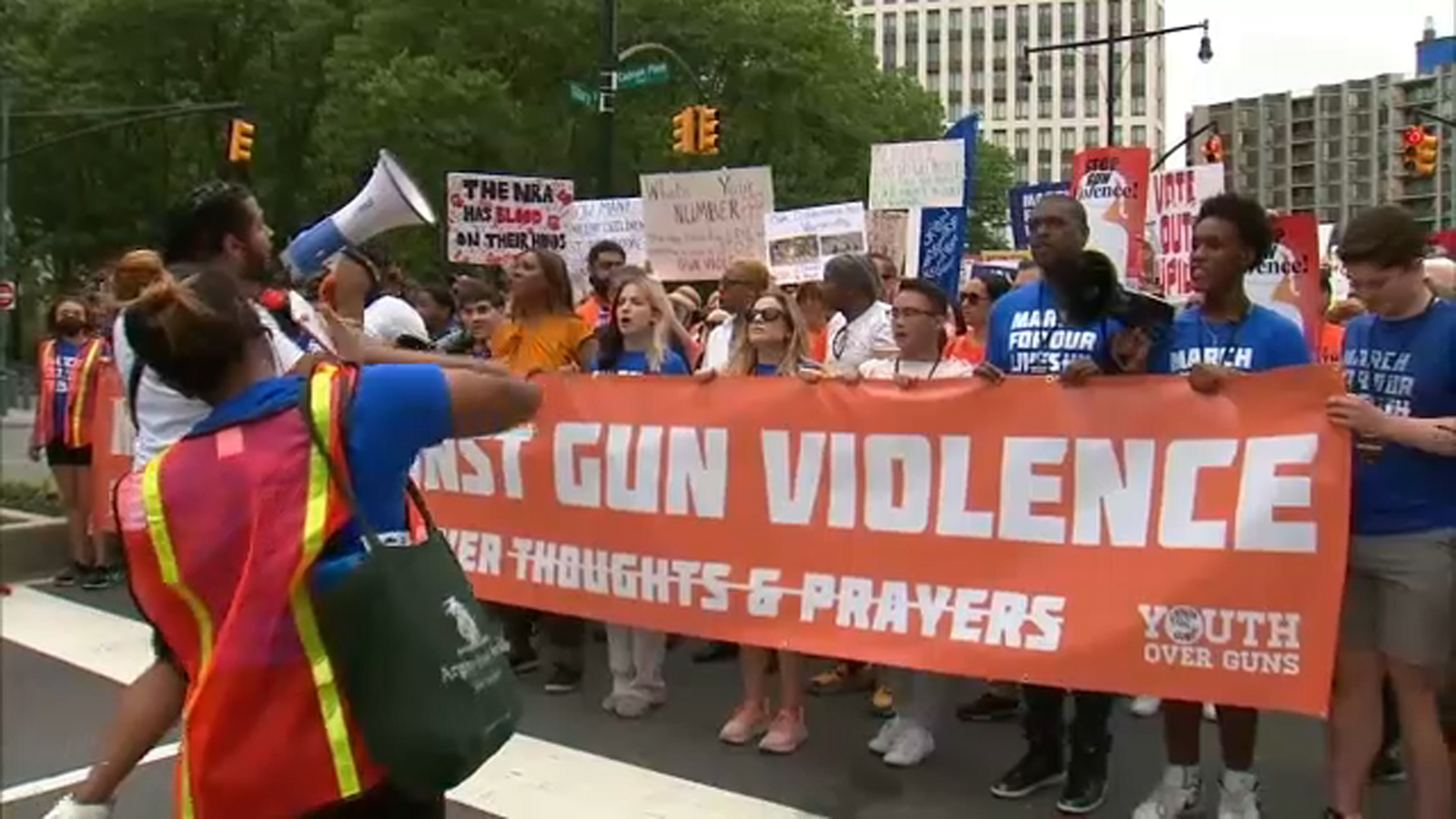 Student marchers return for the March for Our Lives rally in Brooklyn ...