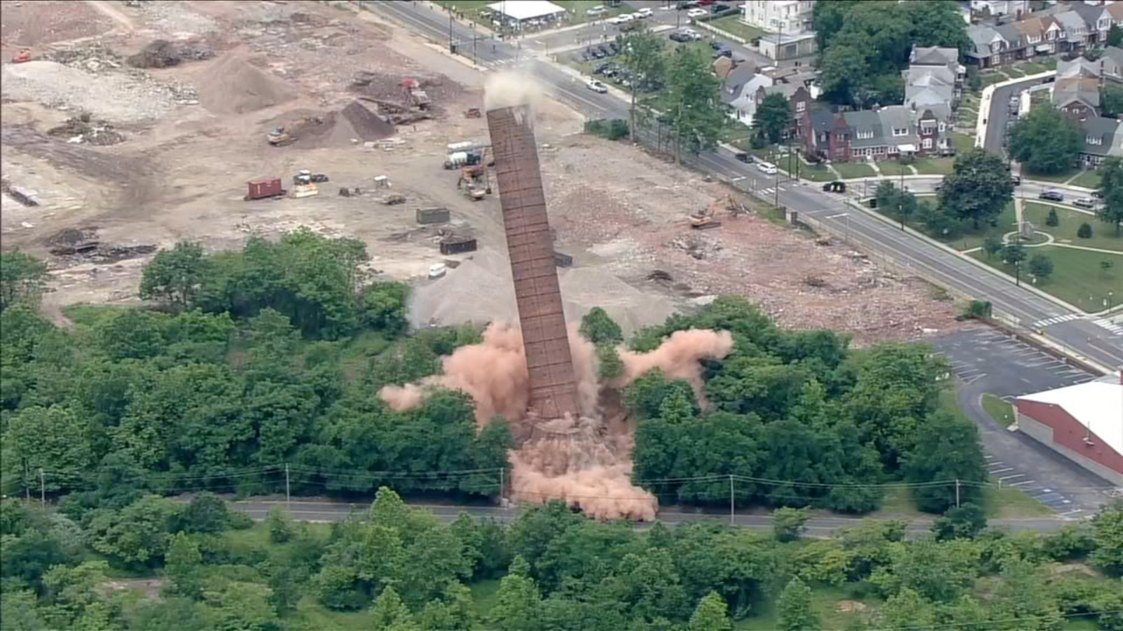 Smokestack demolition in Delaware County: Stack at old FMC site in ...