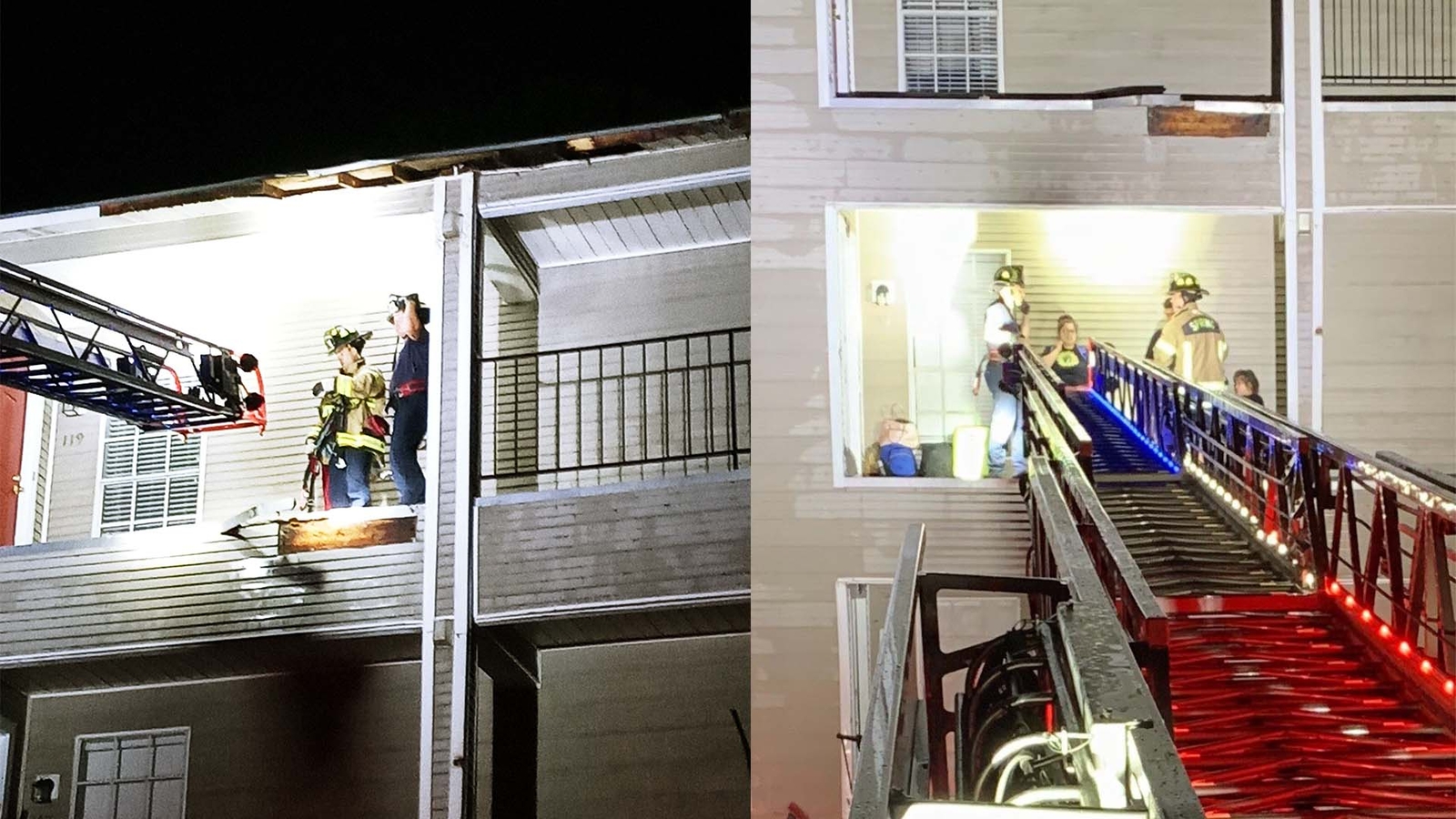 Texas weather: Multiple families rescued from balcony after tree ...