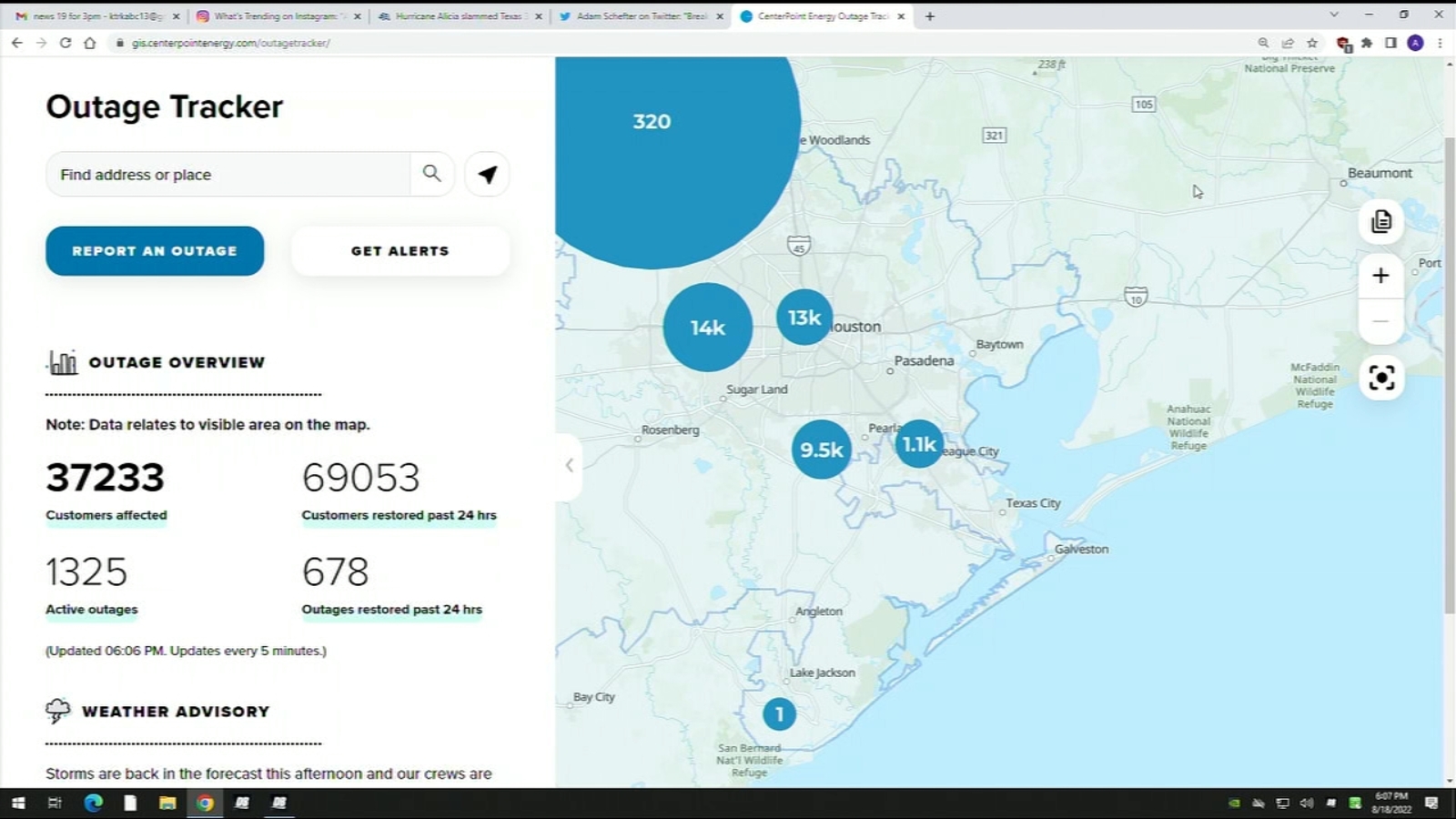 Houston power outage: Electricity out for more than 30,000 CenterPoint ...