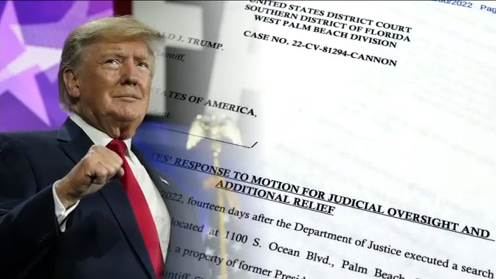 Trump responds to DOJ filing in dispute over review of documents seized ...