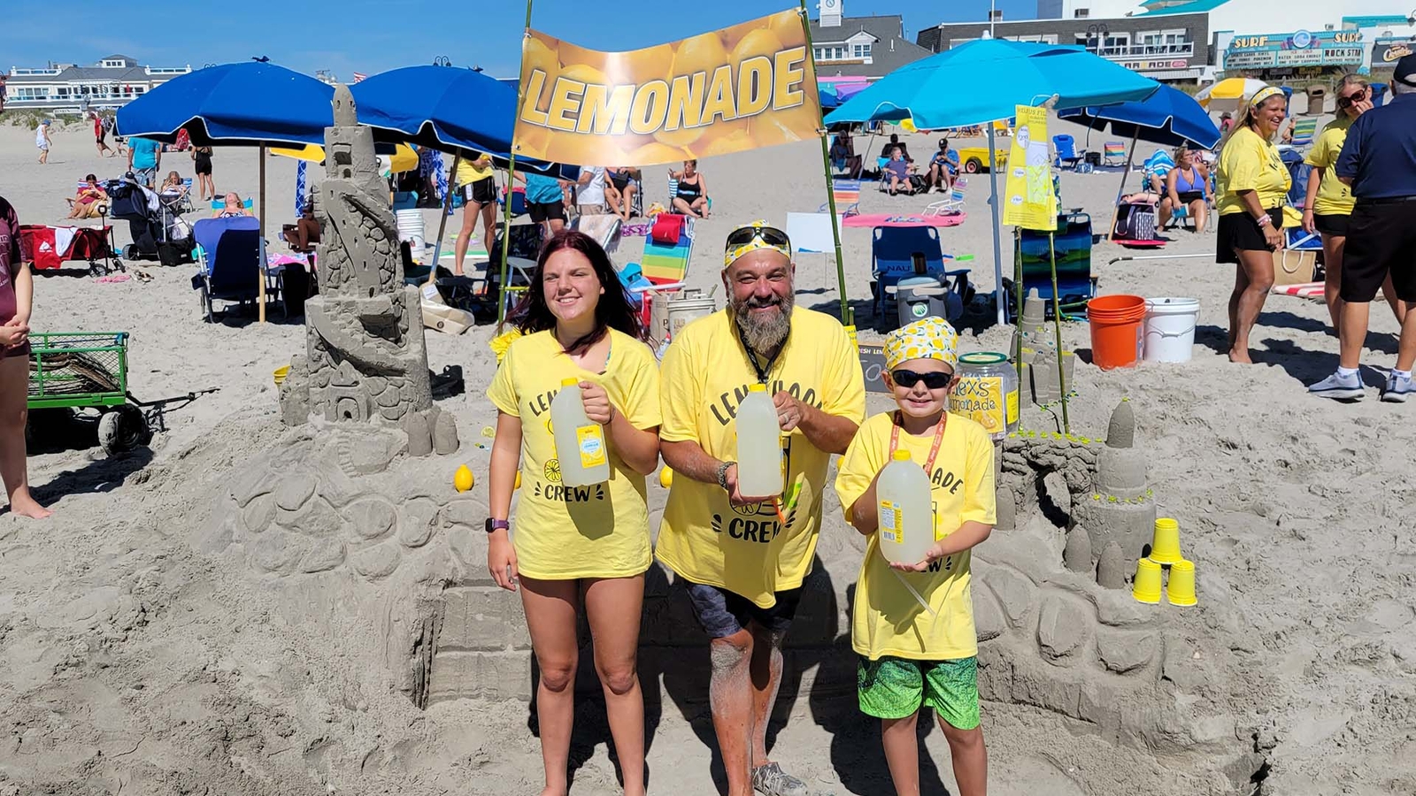 Lemonade stand sand castle raises money for childhood cancer research ...
