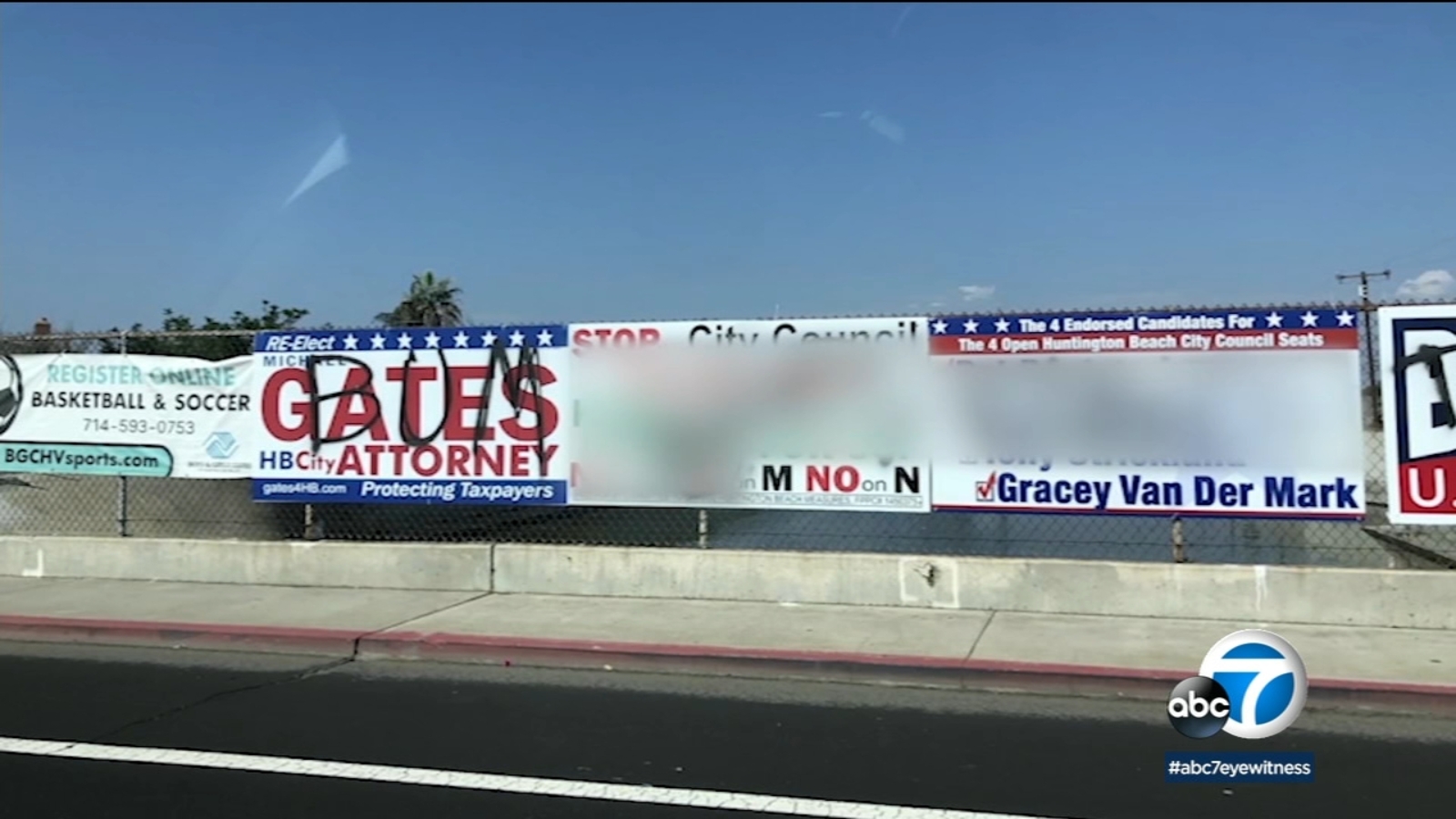 Profanity, graphic drawings tagged onto campaign signs in Huntington ...