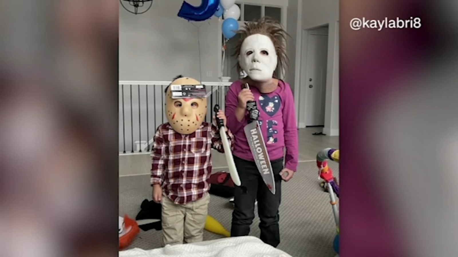 Young siblings go viral on TikTok dressing as horror characters - ABC11 ...