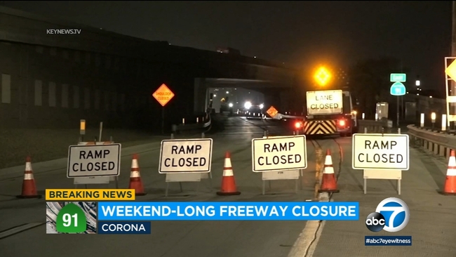 Eastbound 91 Freeway in Corona to remain shut down throughout the ...