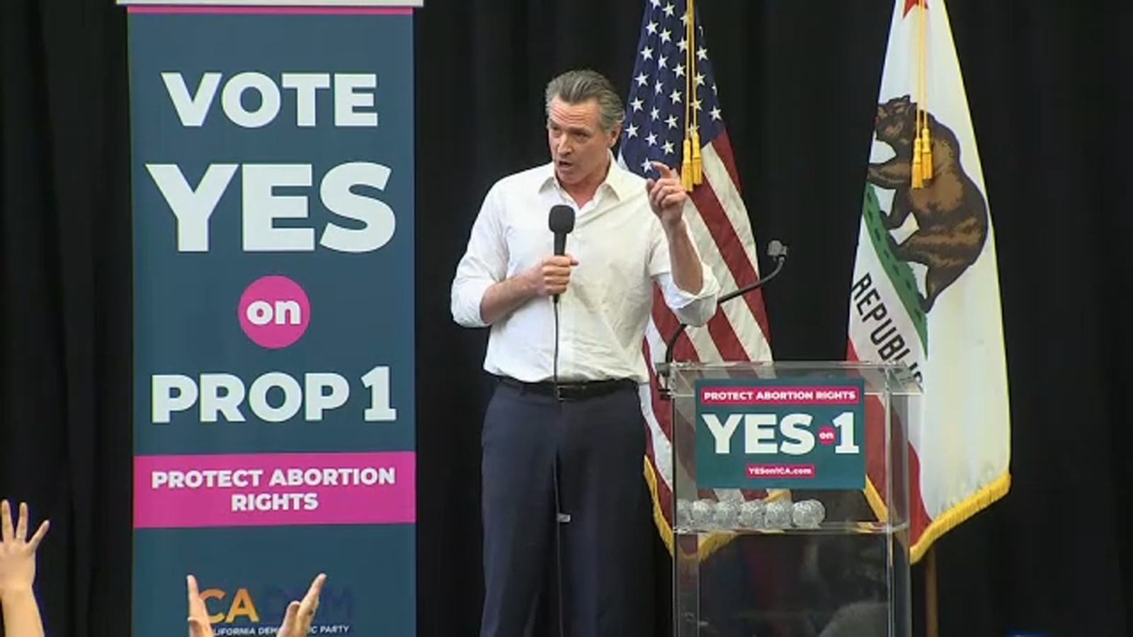 Newsom leads Long Beach rally backing Proposition 1, abortion measure ...