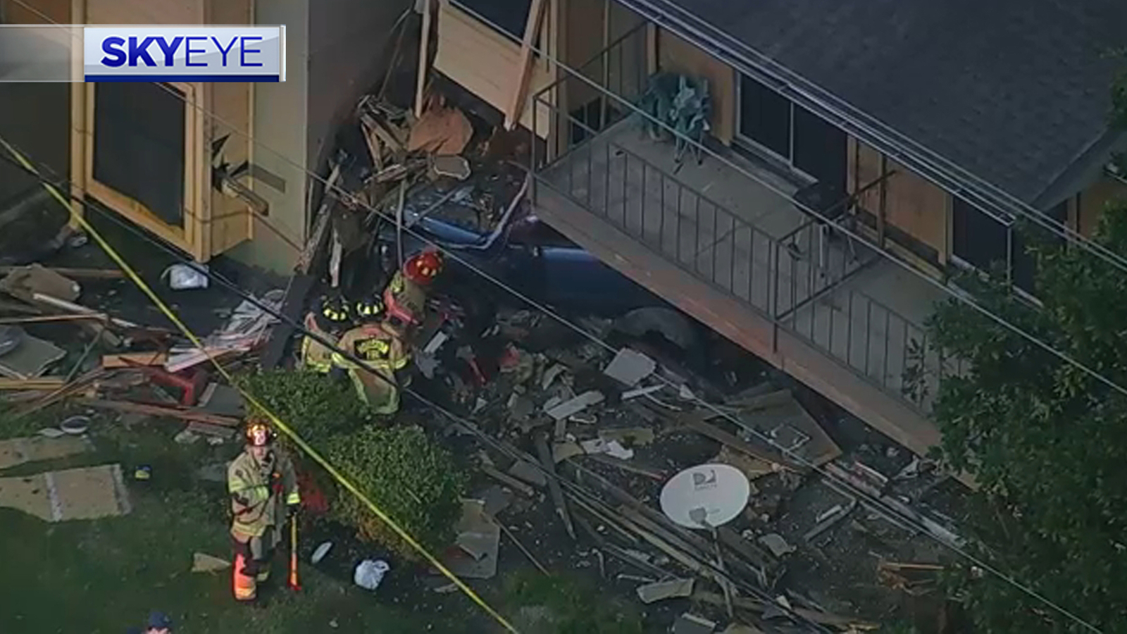 Driver rescued after being trapped inside car that crashed into ...