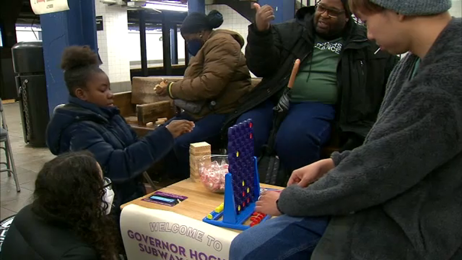 Mock subway station waiting room set up amid calls for more frequent ...