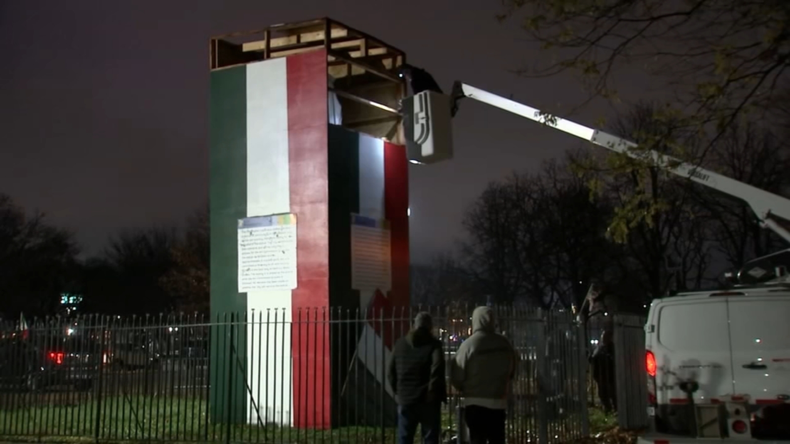 Philadelphia crews remove box around Christopher Columbus statue in Marconi Plaza - 6abc ...