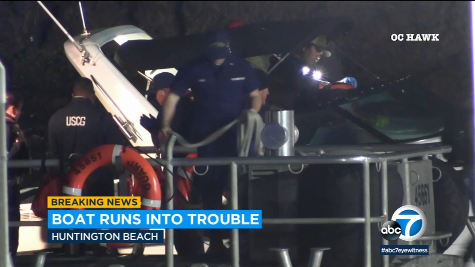 Suspected smuggling boat with 12 aboard washes ashore in Huntington ...