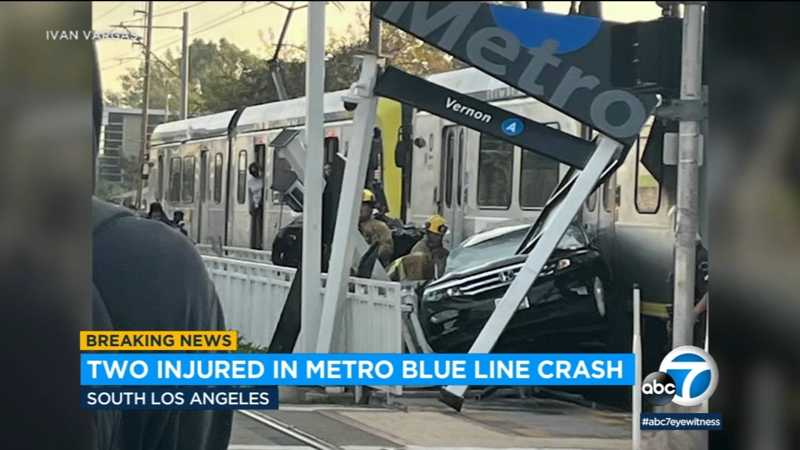 South LA crash involving Metro Blue Line train leaves 2 injured, car ...