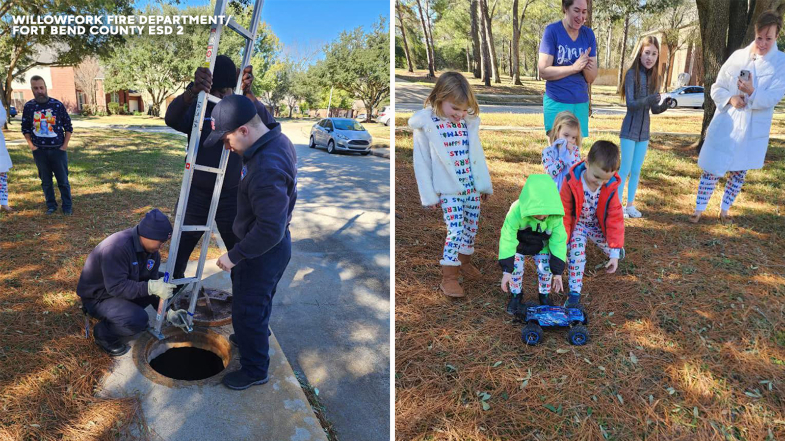 Willowfork Fire Department firefighters rescue brand new Christmas toy ...