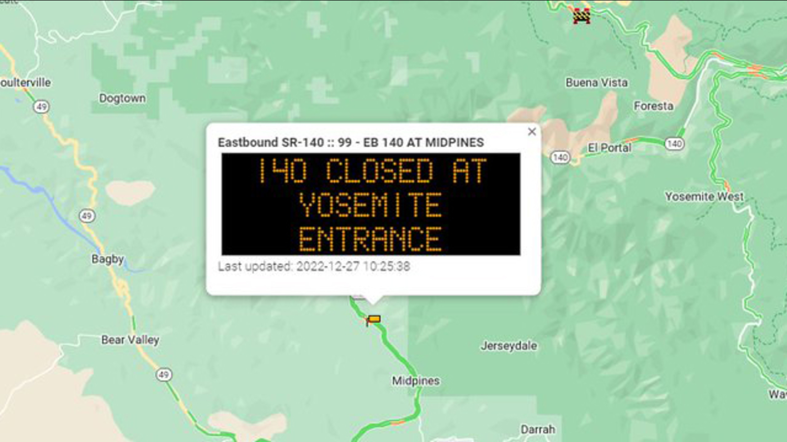 Rockfall closes Highway 140 entrance to Yosemite National Park - ABC30 ...