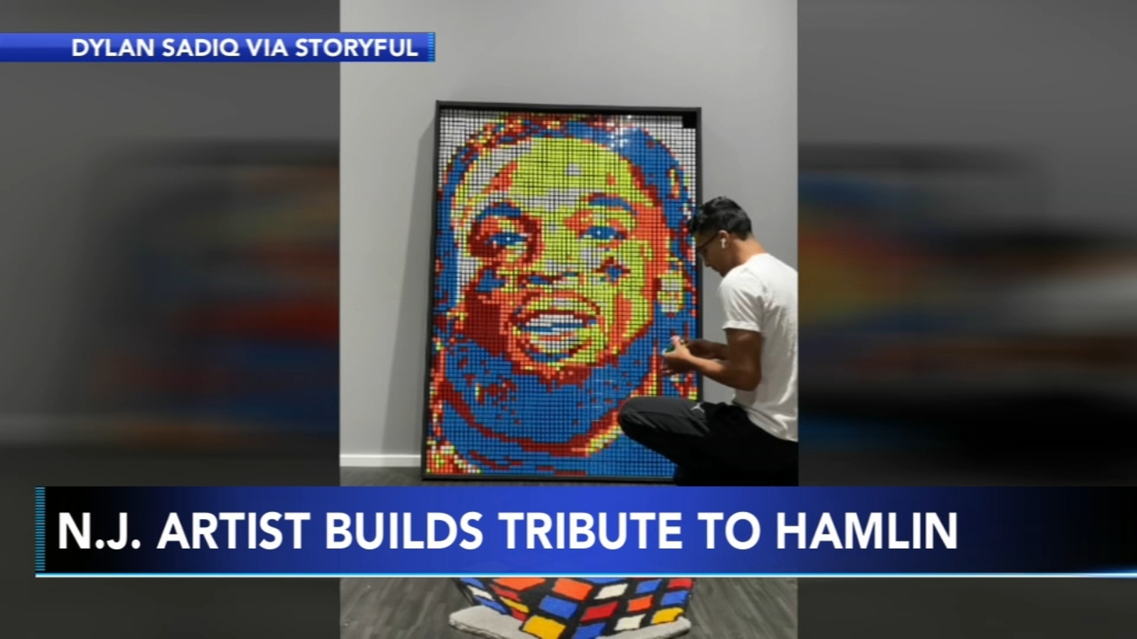 Damar Hamlin: NJ artist 'The College Cuber' creates portrait of Buffalo ...