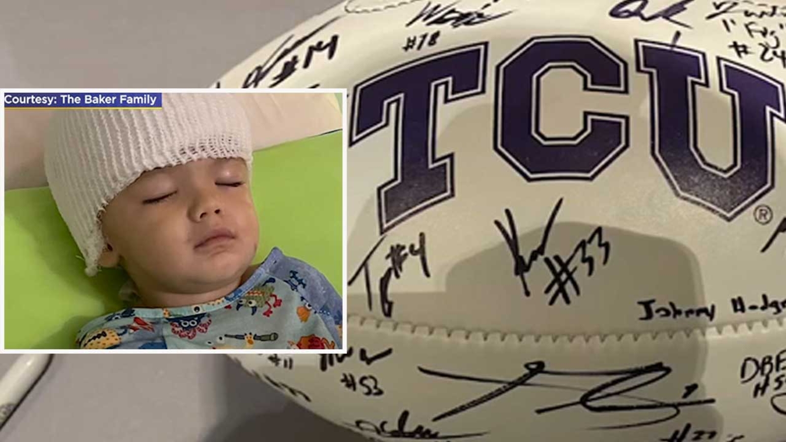 College Football Playoffs: TCU team rallies behind Houston toddler ...
