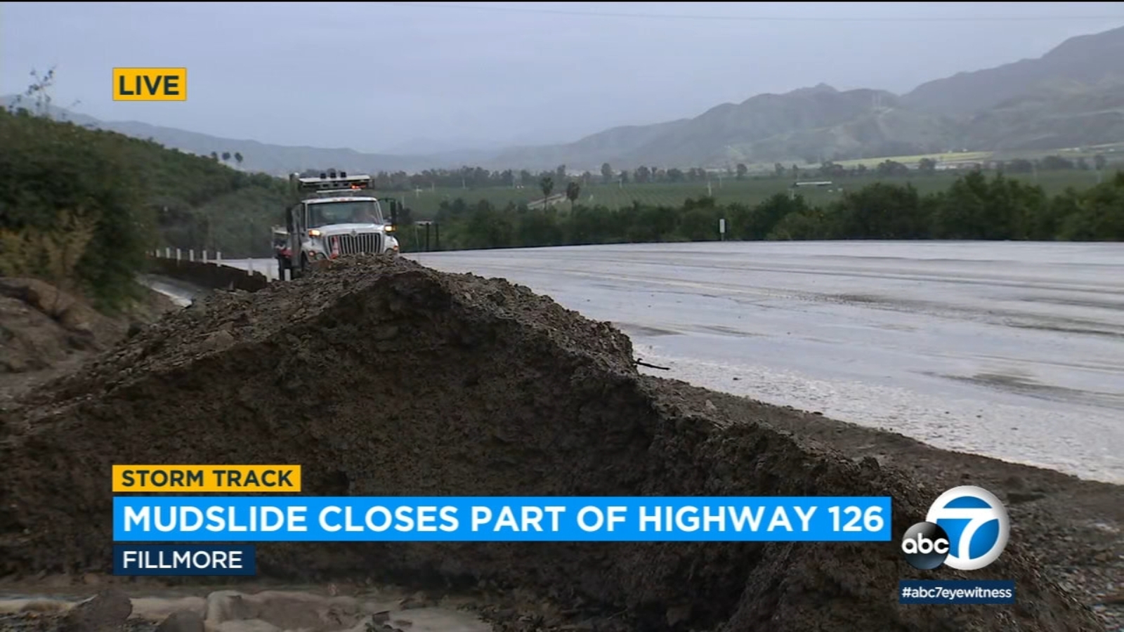 Mudslide closes part of Highway 126 in Ventura County - ABC7 Los Angeles